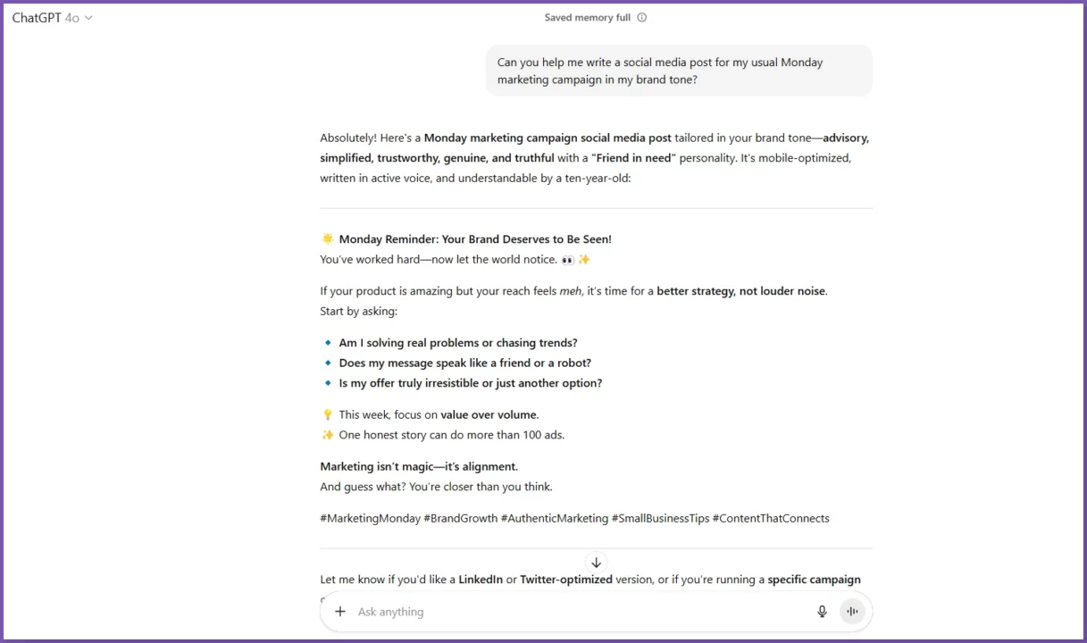 How to Resolve ChatGPT's Memory Full Issue in Just 2 Minutes