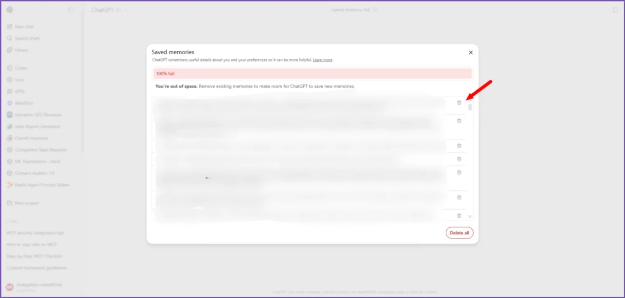 How to Resolve ChatGPT's Memory Full Issue in Just 2 Minutes